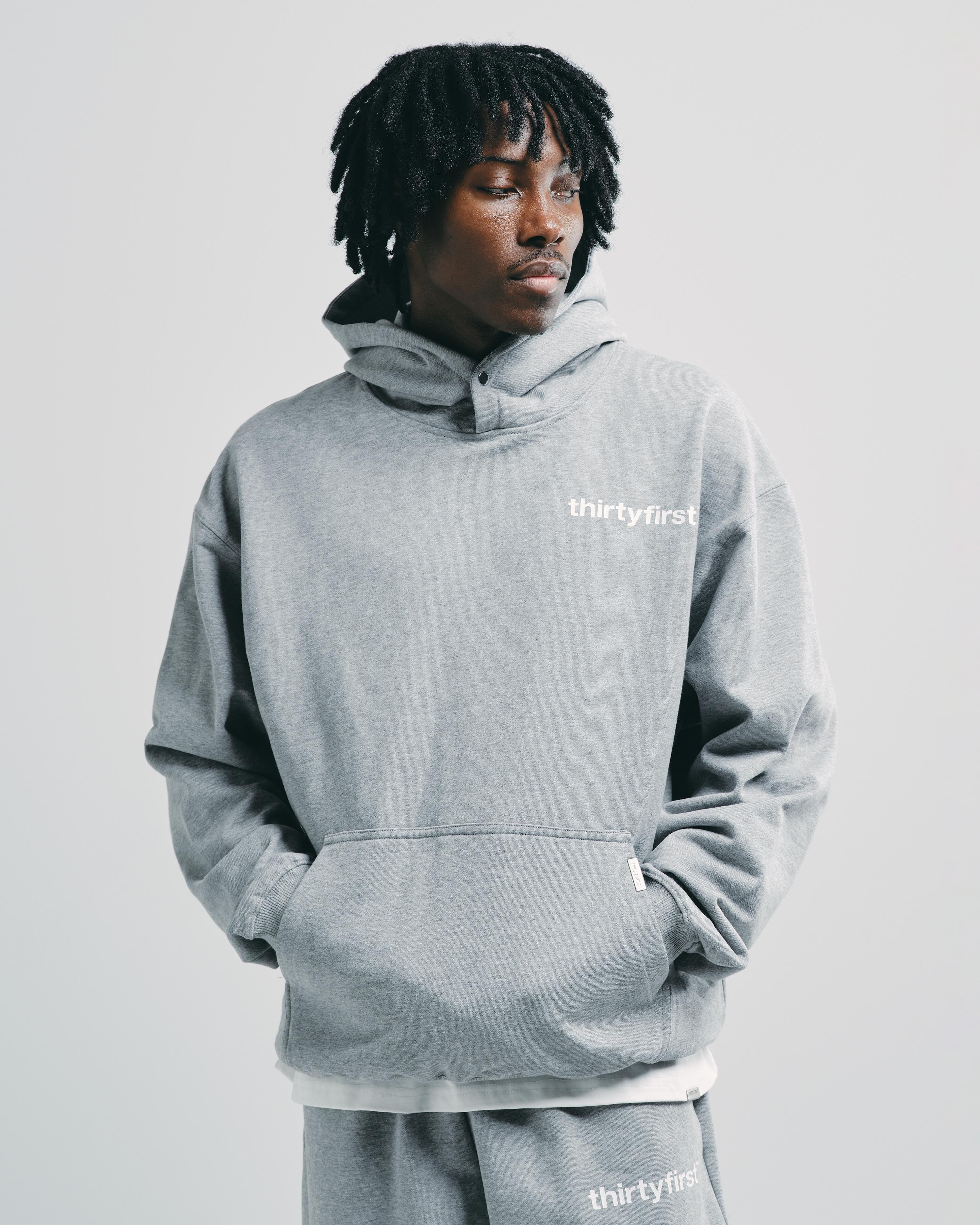 Men's Light Grey Marl Hoodie - Heavyweight & Comfortable | THIRTY FIRST ...